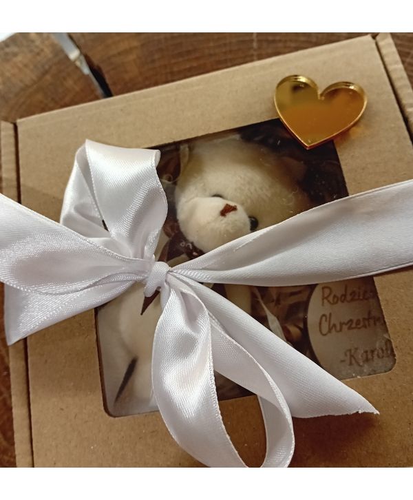 Prezent podziękowanie Matki Chrzestnej Ojca Rodziców Chrzestnych Komunia Św brelok miś z ...